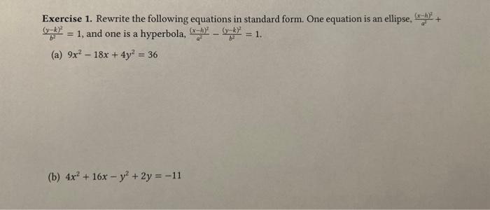 Solved Exercise 1. Rewrite the following equations in | Chegg.com