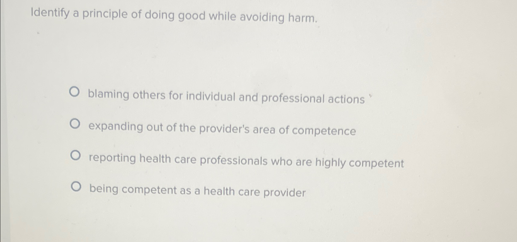 Solved Identify a principle of doing good while avoiding | Chegg.com