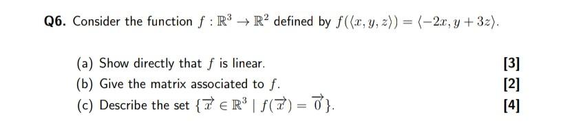 Solved 26. Consider the function f:R3→R2 defined by | Chegg.com