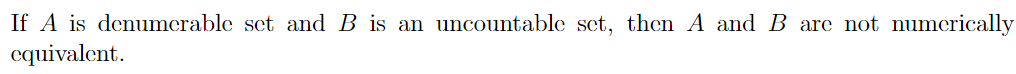 Solved If A ﻿is denumerable set and B ﻿is an uncountable | Chegg.com