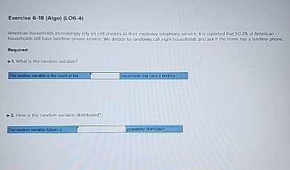 Solved Exercise 6-18 (Algo) (LOG-4)American houreholds | Chegg.com