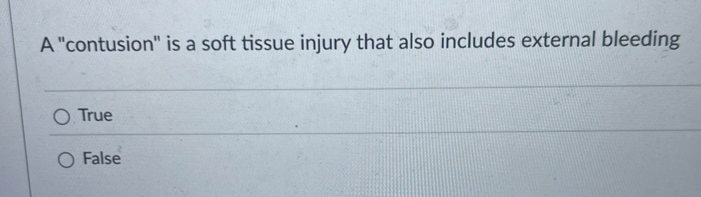 Solved A "contusion" is a soft tissue injury that also | Chegg.com