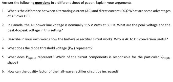 Solved swer the following questions in a different sheet of | Chegg.com