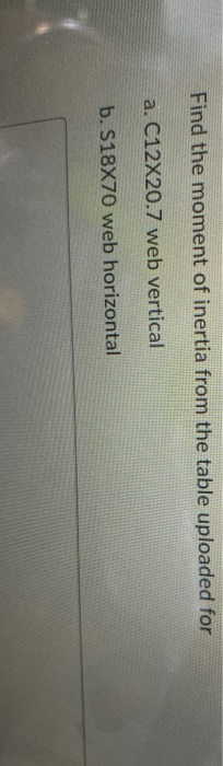 Solved Find the moment of inertia from the table uploaded | Chegg.com