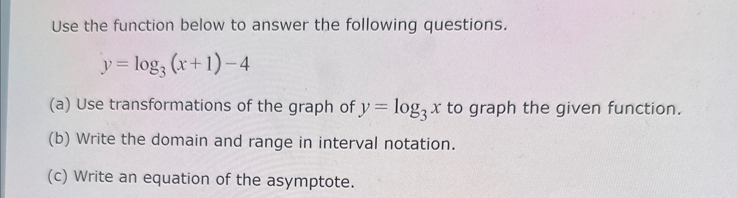 Solved Use the function below to answer the following | Chegg.com