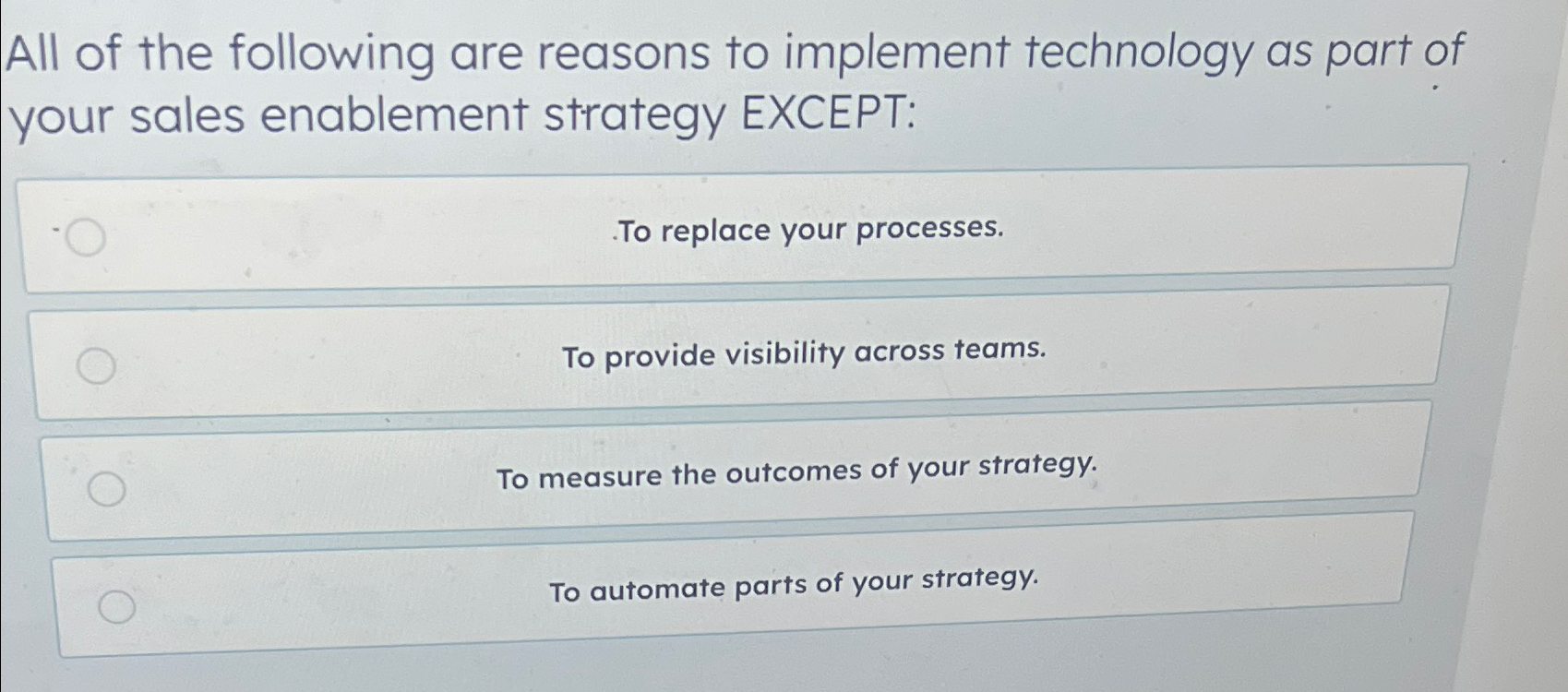 Solved All of the following are reasons to implement | Chegg.com