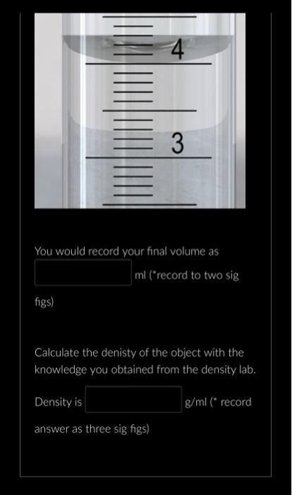 Solved Question 1 5 pts Use the volume displacement method | Chegg.com