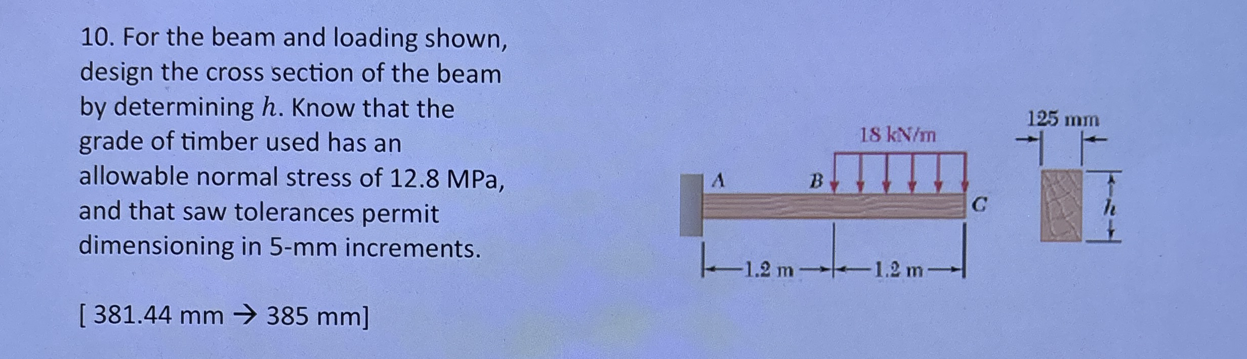 Solved For the beam and loading shown, design the cross | Chegg.com