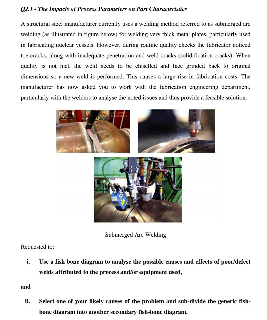 Solved Q2.1 - The Impacts of Process Parameters on Part | Chegg.com