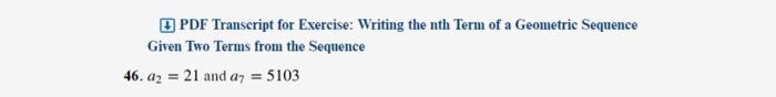 Solved [1] PDF Transcript for Exercise: Writing the nth Term | Chegg.com