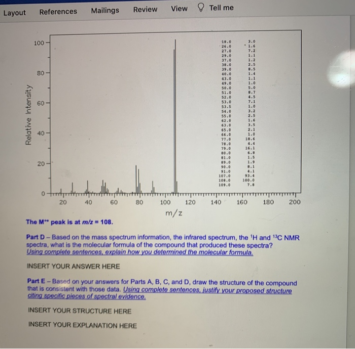 Solved References Layout Mailings Review View Tell me | Chegg.com