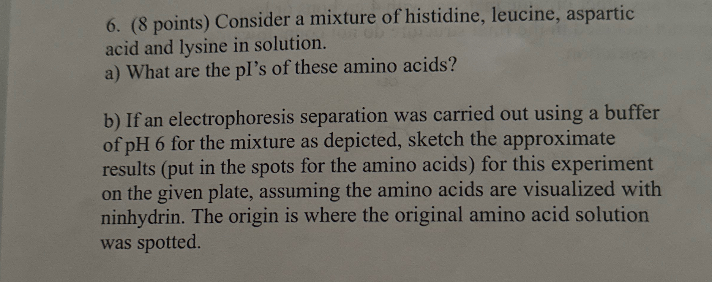 Solved ( 8 ﻿points) ﻿Consider a mixture of histidine, | Chegg.com