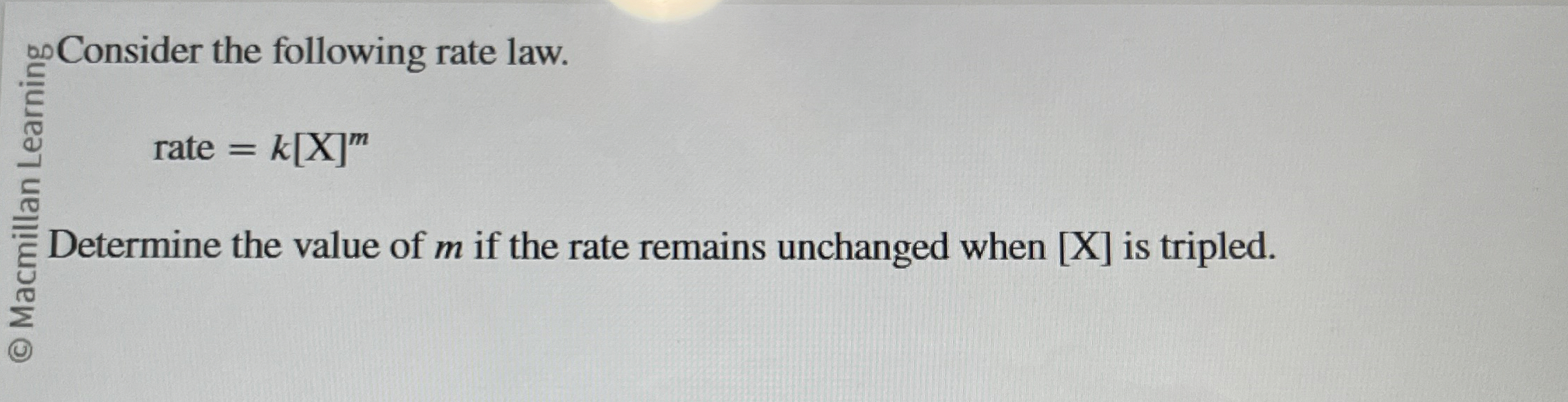Solved Consider the following rate law. ﻿rate | Chegg.com