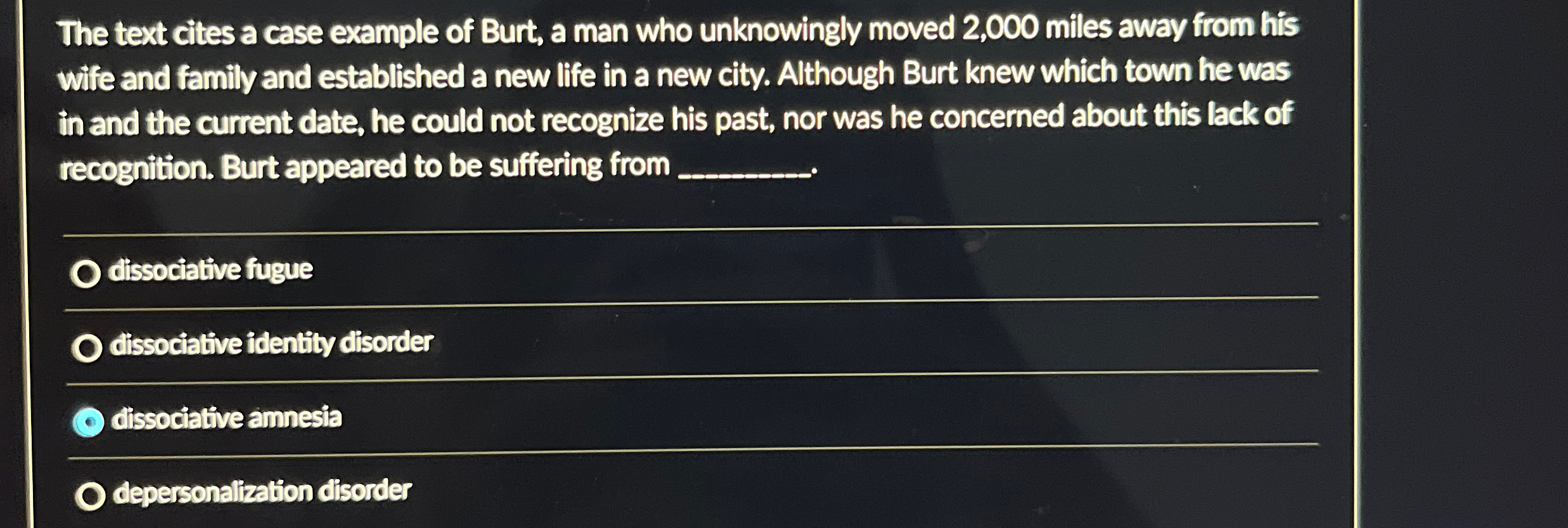 Solved The text cites a case example of Burt, a man who | Chegg.com