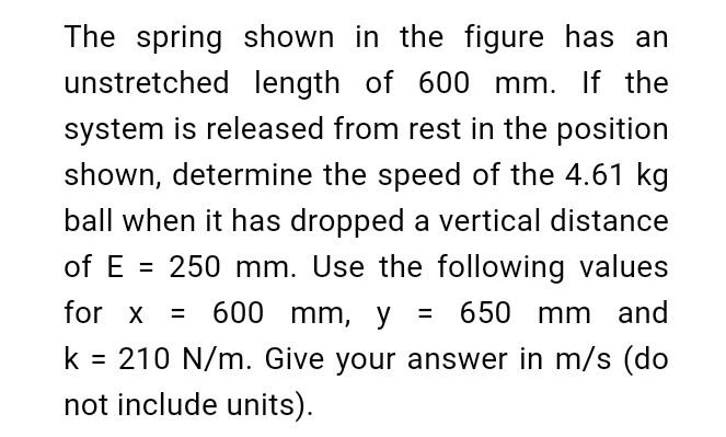 Solved The spring shown in the figure has an unstretched | Chegg.com