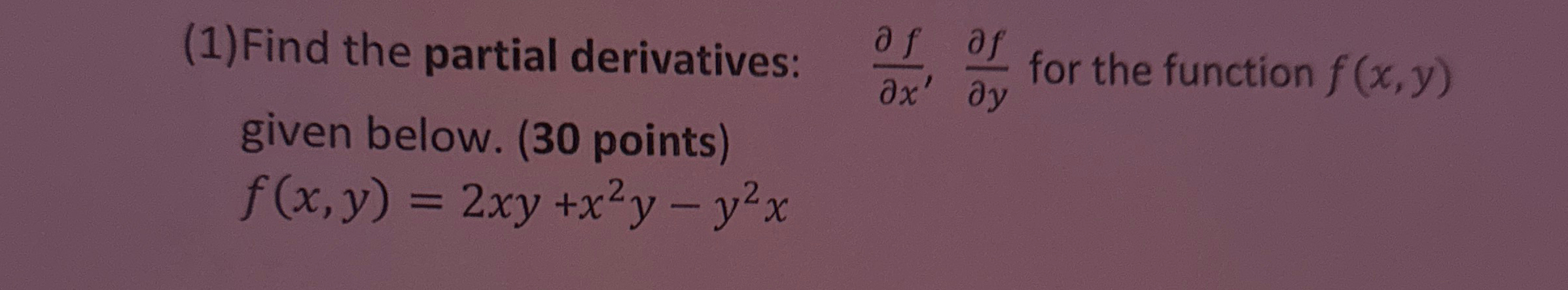 Solved (1) ﻿Find the partial derivatives: delfdelx,delfdely | Chegg.com