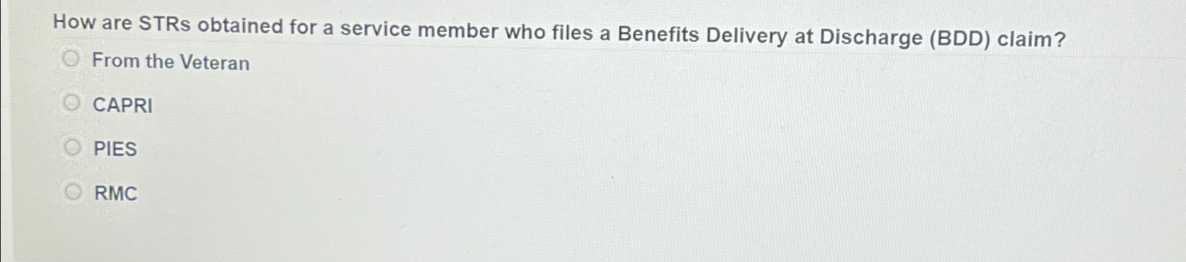 Solved How are STRs obtained for a service member who files | Chegg.com