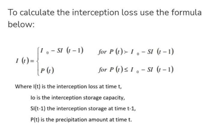 To calculate the interception loss use the formula | Chegg.com