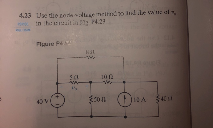 Solved 4.23 Use the node-voltage method to find the value of | Chegg.com