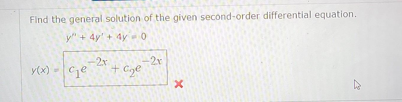 Solved Find the general solution of the given second-order | Chegg.com