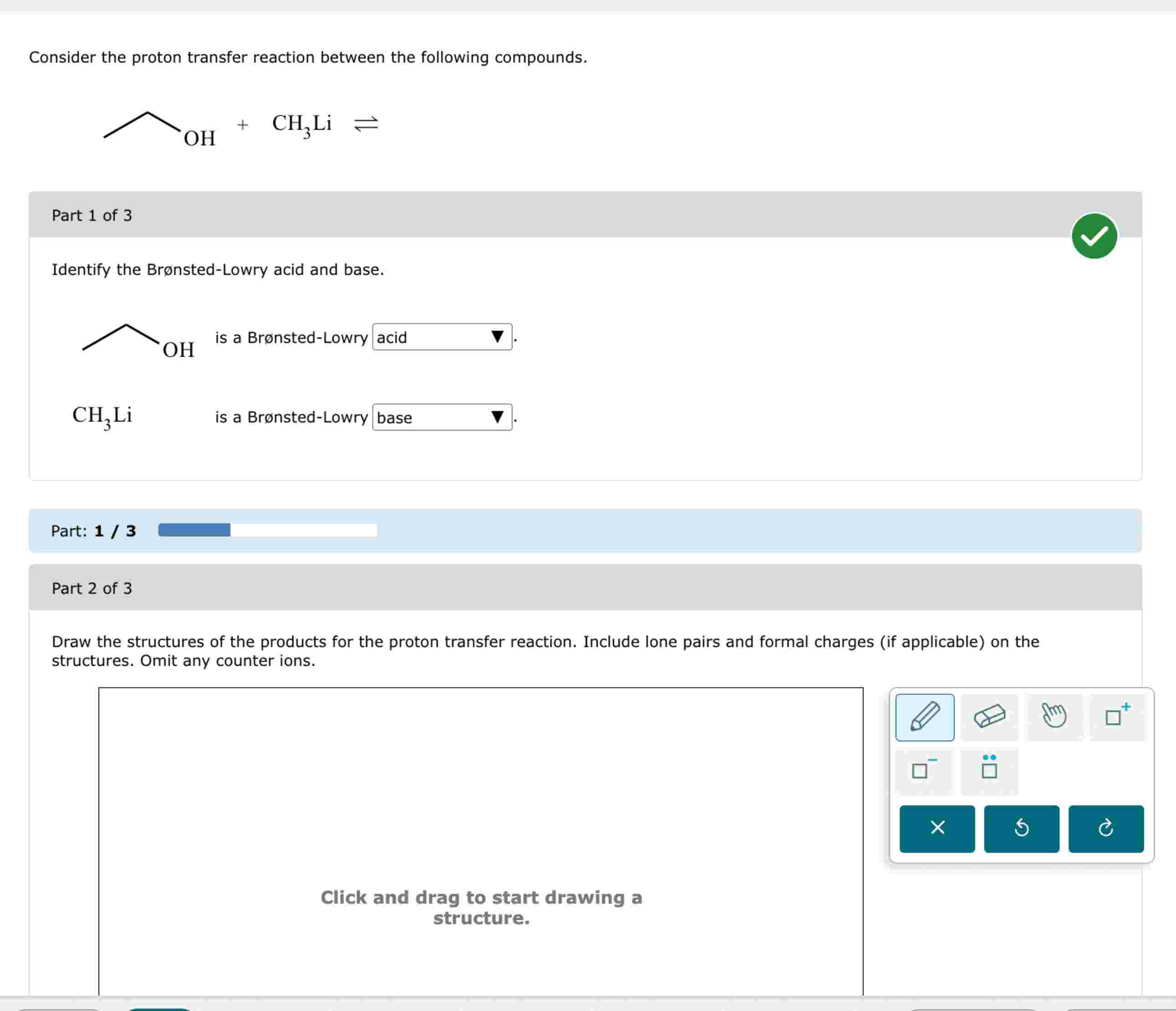 Solved Consider the proton transfer reaction between the | Chegg.com