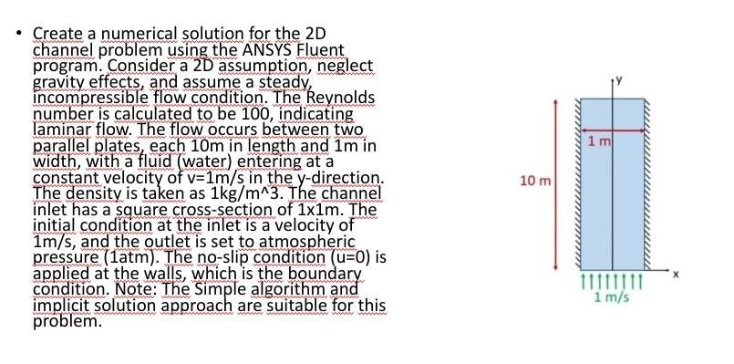 Solved Create a numerical solution for the 2D channel | Chegg.com