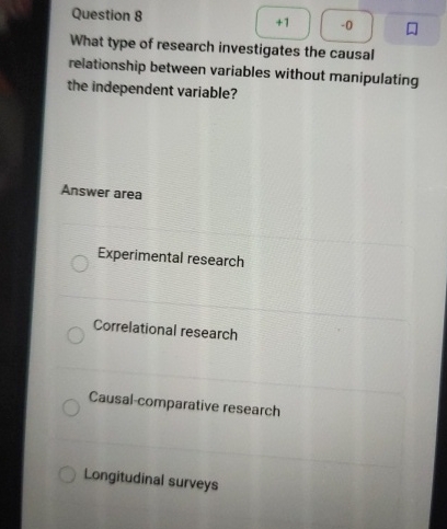 Solved Question 8What type of research investigates the | Chegg.com