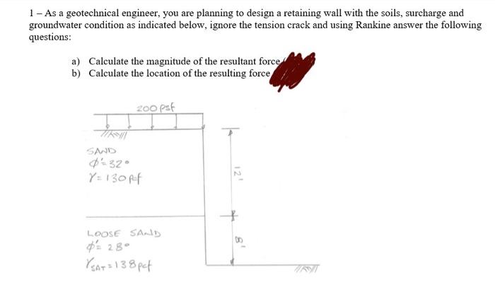 Solved 1 - As a geotechnical engineer, you are planning to | Chegg.com