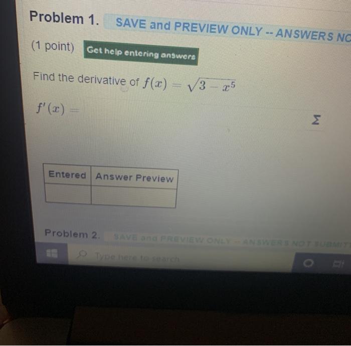 Solved Problem 6. SAVE and PREVIEW ONLY -- ANSWERS NOT | Chegg.com