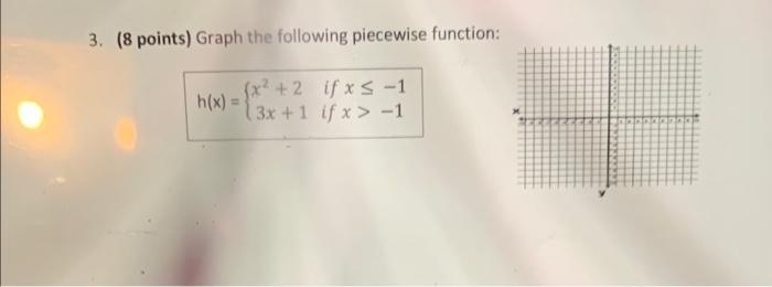 Solved 3. (8 points) Graph the following piecewise function: | Chegg.com
