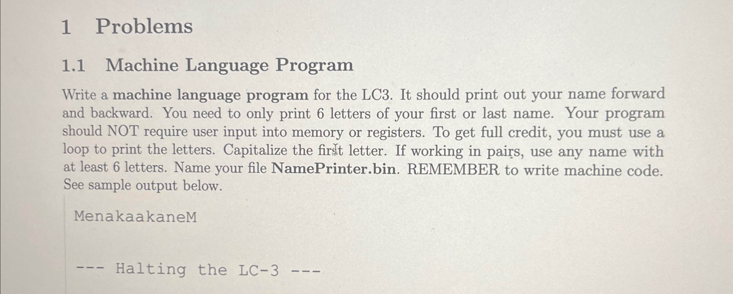 Solved 1 ﻿Problems1.1 ﻿Machine Language ProgramUse my name | Chegg.com