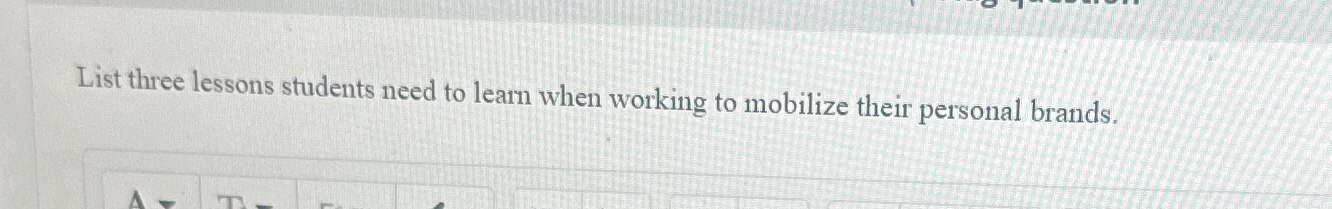 Solved List three lessons students need to learn when | Chegg.com