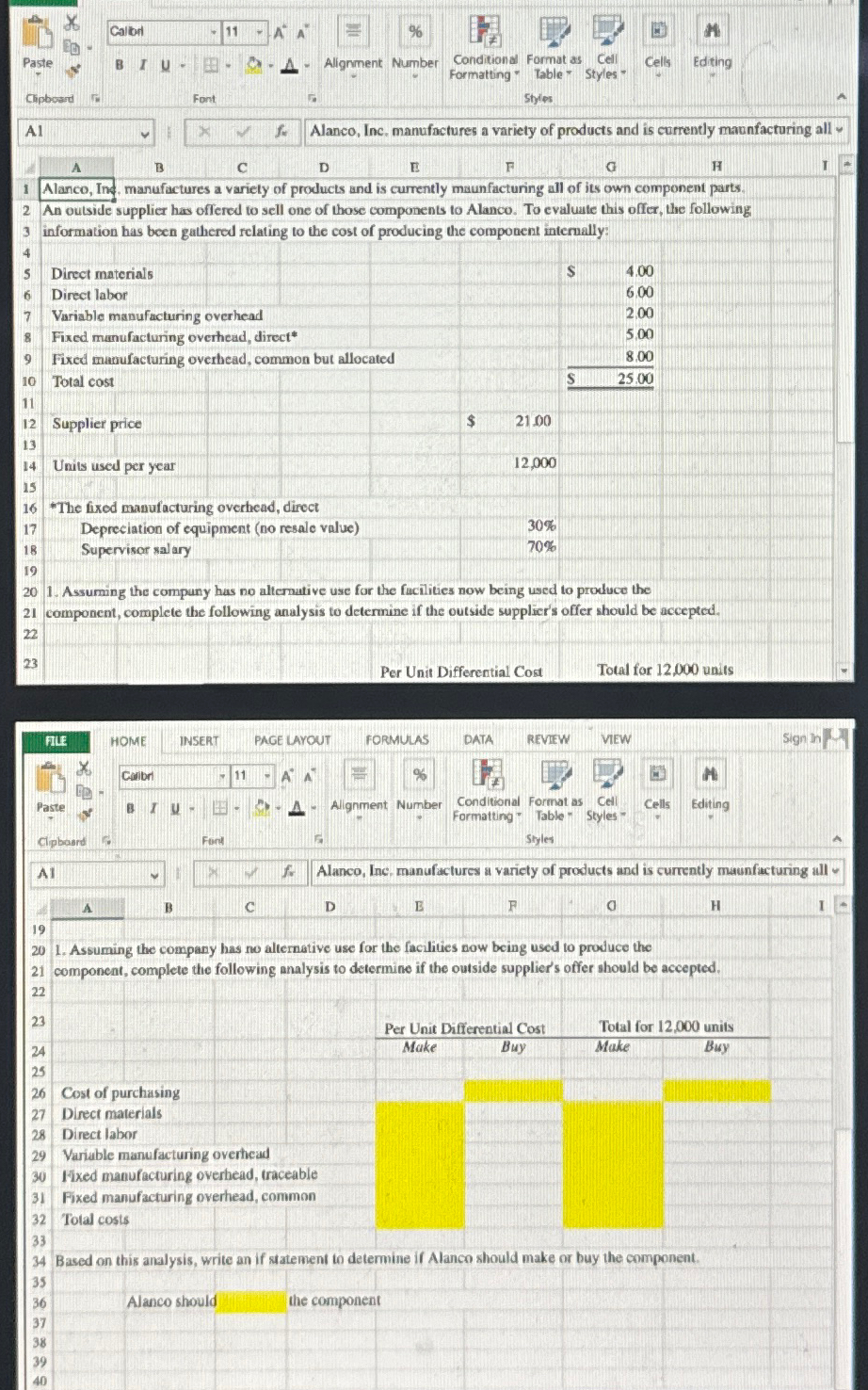 Solved All answers MUST be entered as a formula. Please show | Chegg.com