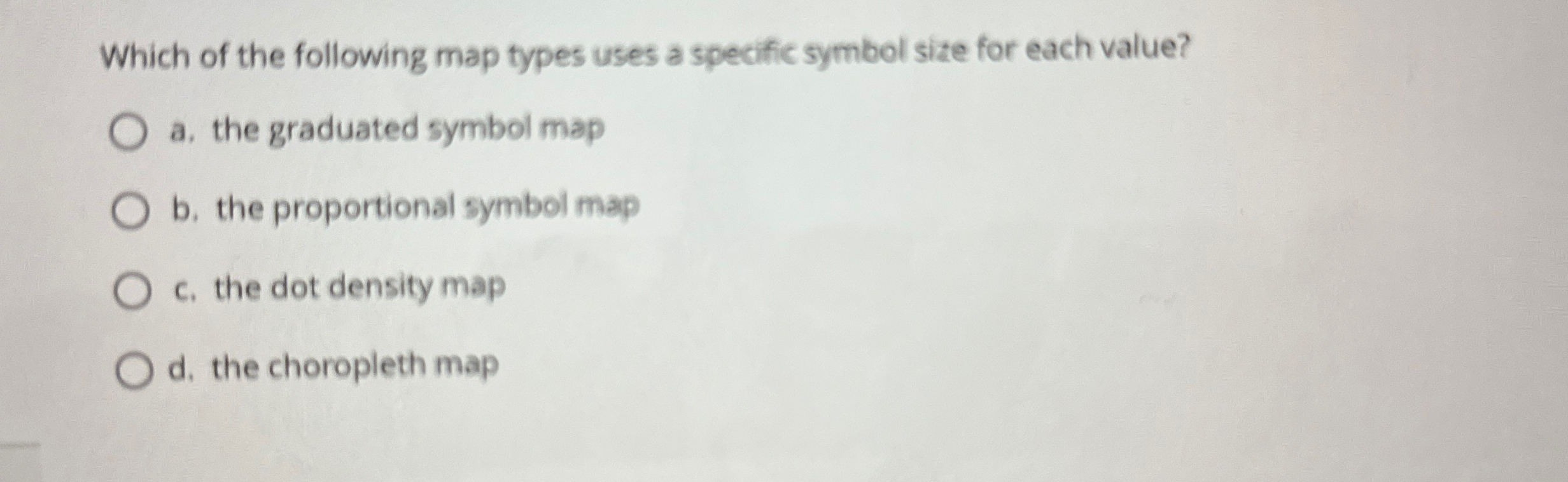 Solved Which of the following map types uses a specific | Chegg.com