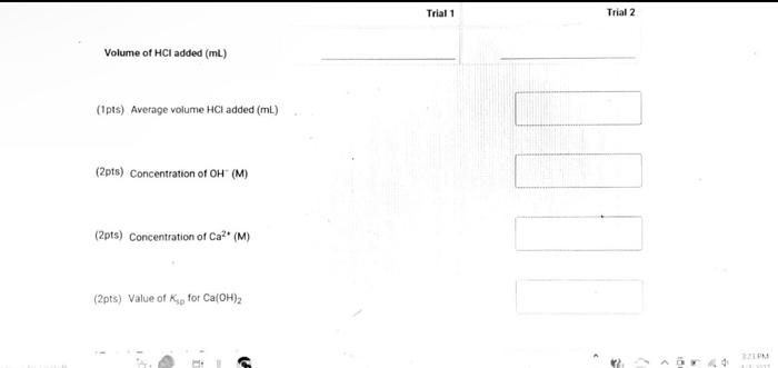 Solved (9pts) Calculations Use the data collected above to | Chegg.com