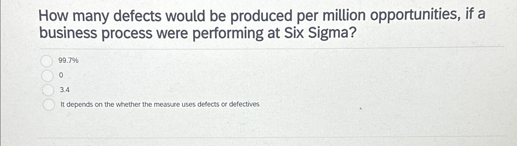 Solved How many defects would be produced per million | Chegg.com