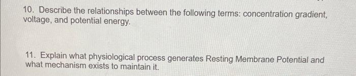 Solved 10. Describe the relationships between the following | Chegg.com