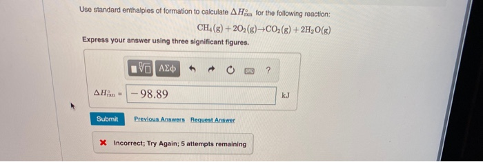 Solved Use standard enthalpies of formation to calculate AH | Chegg.com