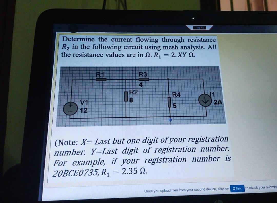 Solved Determine the current flowing through resistance R2 | Chegg.com
