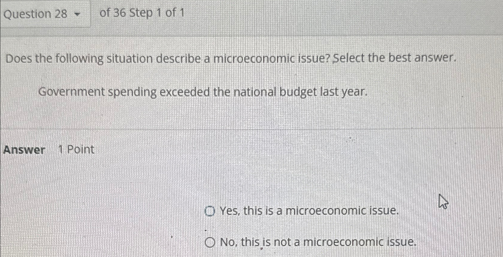 Solved Question 28 ﻿of 36 ﻿Step 1 ﻿of 1Does the following | Chegg.com