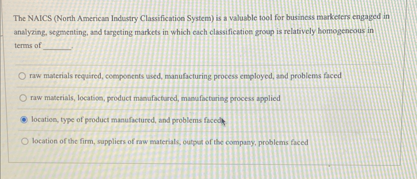 Solved The NAICS (North American Industry Classification | Chegg.com