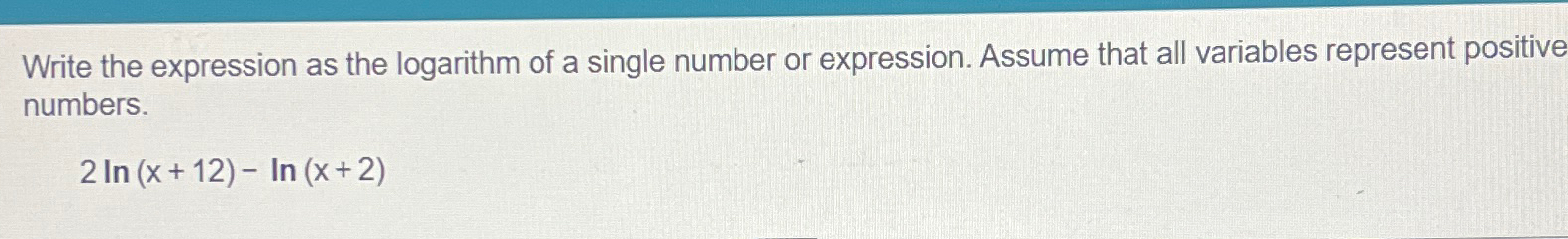 Solved Write the expression as the logarithm of a single | Chegg.com