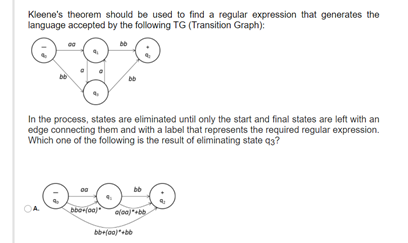 Solved Kleene's theorem should be used to find a regular | Chegg.com