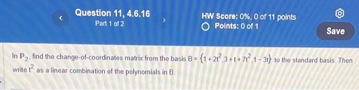 Solved Question 11 4616 Part 1 Of 2 Hw Score 00 Of 11 