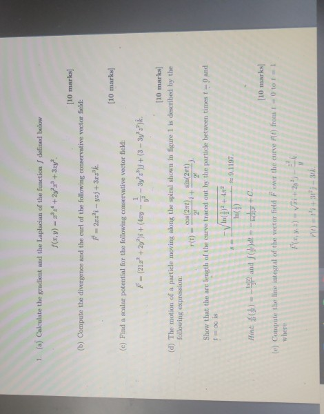 Solved 1. (a) Calculate the gradient and the Laplacian of | Chegg.com