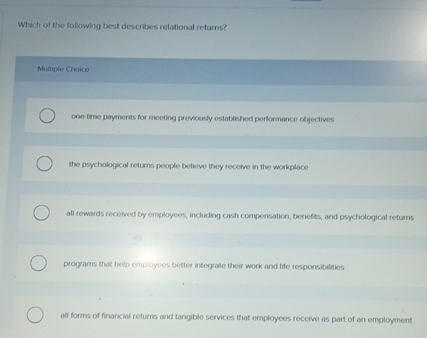 Solved Which of the following best describes relational | Chegg.com