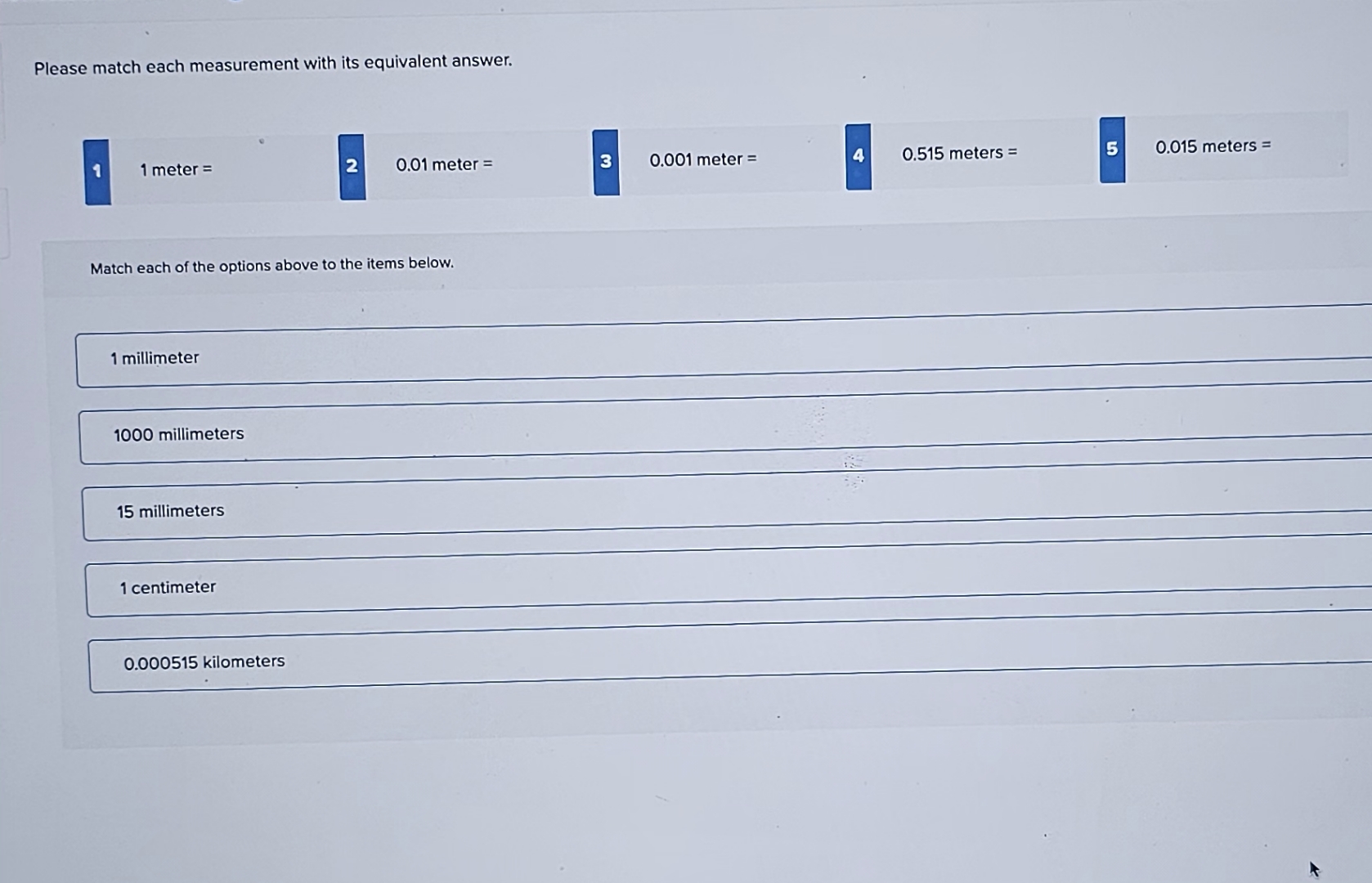 Solved Please match each measurement with its equivalent | Chegg.com