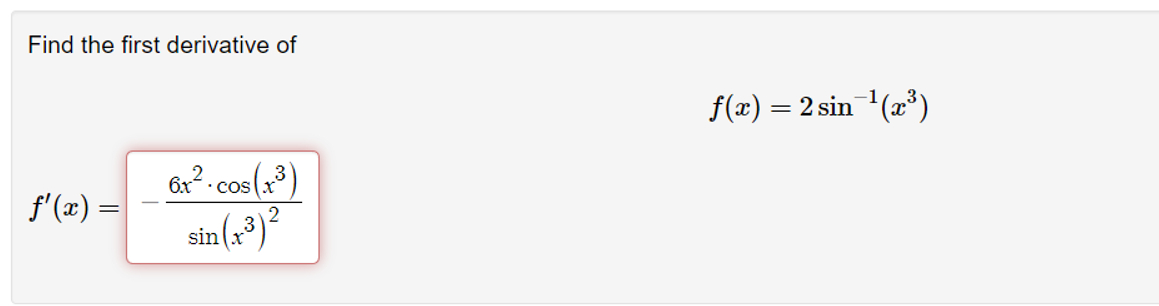 Solved Find the first derivative | Chegg.com