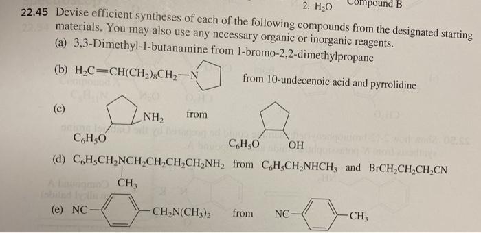 Solved ompound B 2. H20 22.45 Devise efficient syntheses of | Chegg.com Solved ompound B 2. H20 22.45 Devise efficient syntheses of | Chegg.com