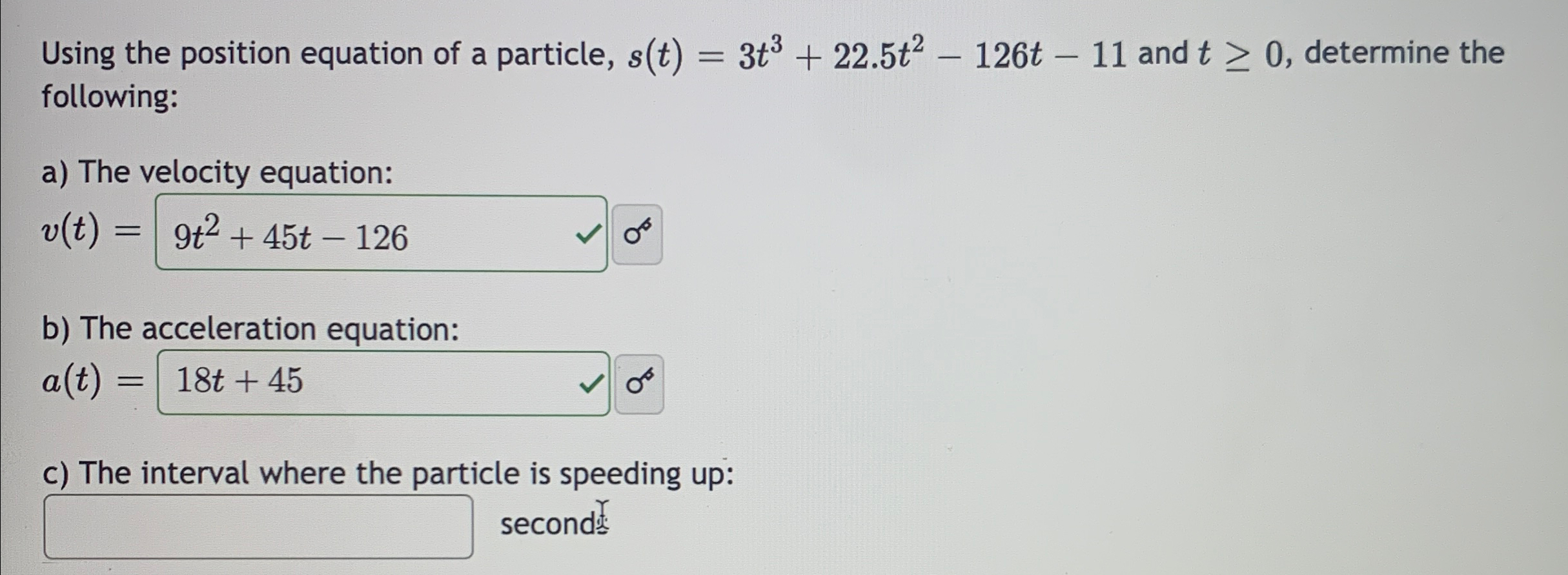 Solved Using the position equation of a particle, | Chegg.com